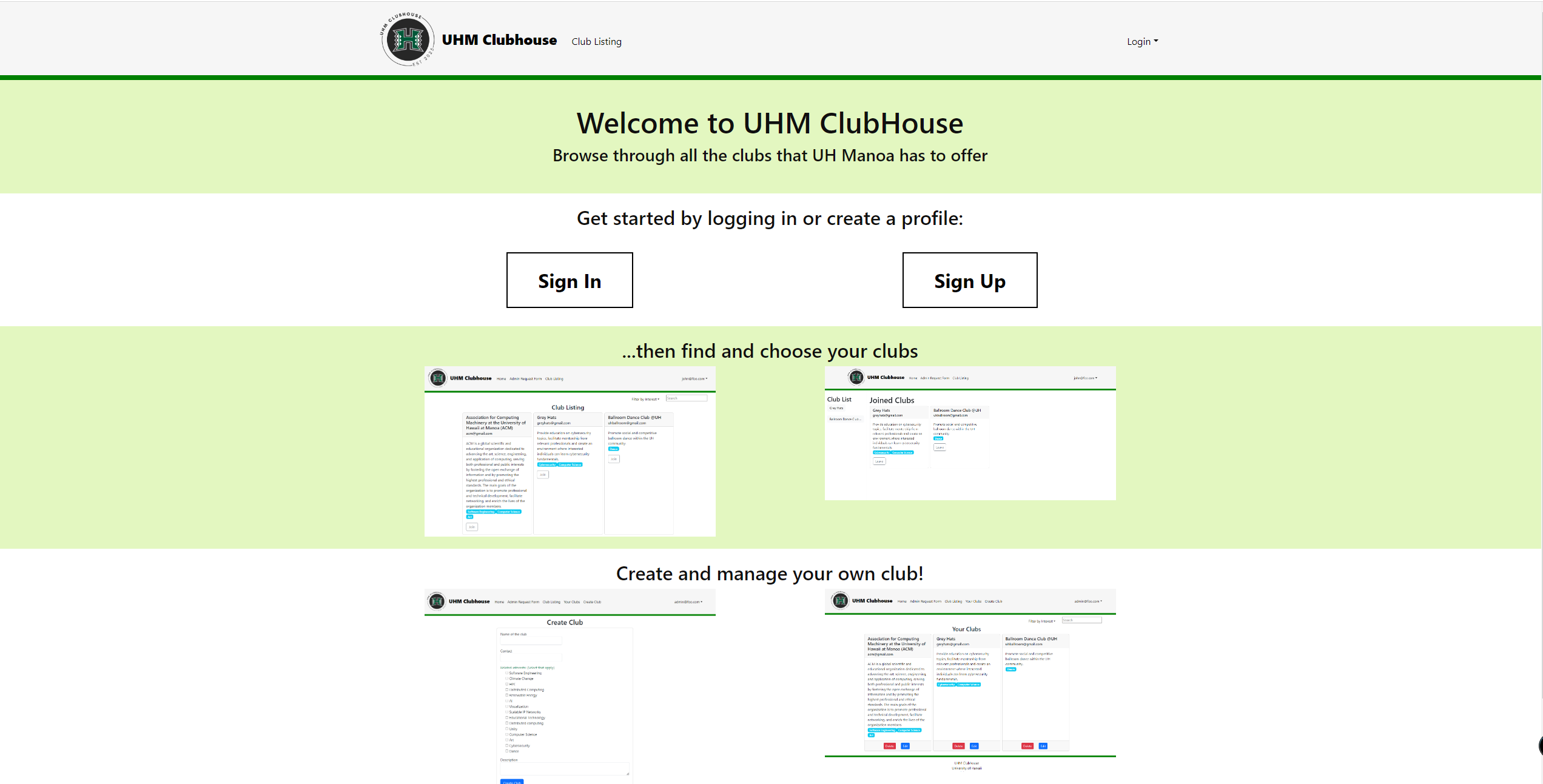 Final Project: UHM Clubhouse | Chad Vilayvong | Professional Portfolio